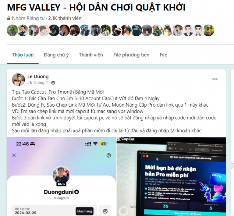 Tips Tạo Capcut Pro 1month Bằng Mã Mời Mr Le Duong – MFG. HOMES