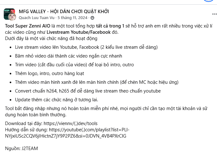 Tool Super Zenni AIO – Mr Quach Luu Tuan Vu – MFG. HOMES